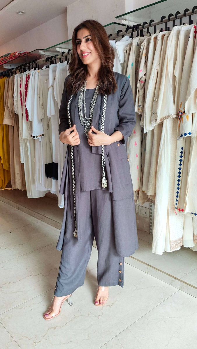 Grey Three Piece Shell Co ord Set – Label DC