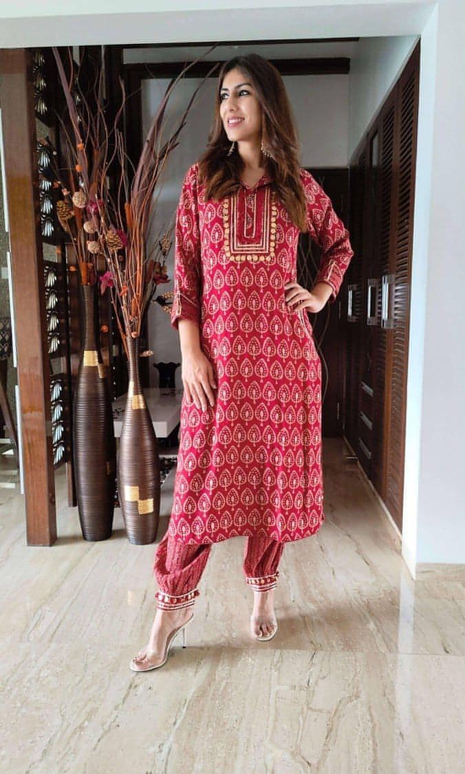 Dark Red Pathani Set – Label DC