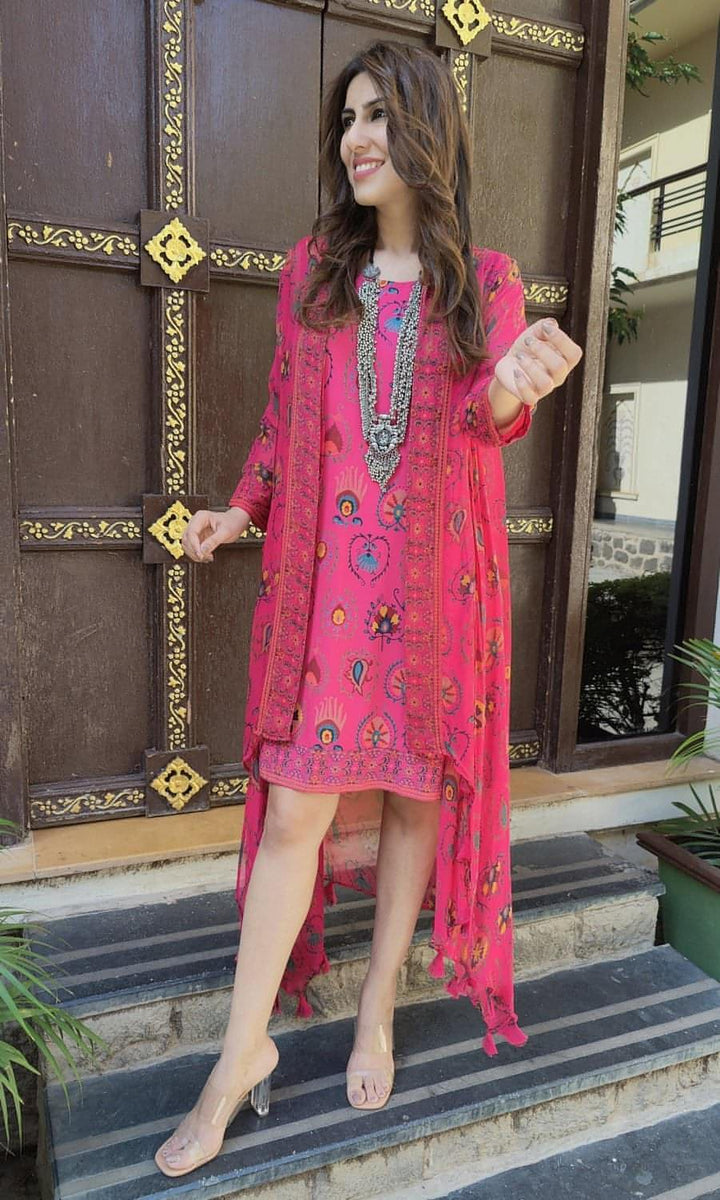 Hot Pink Georgette Set – Label DC