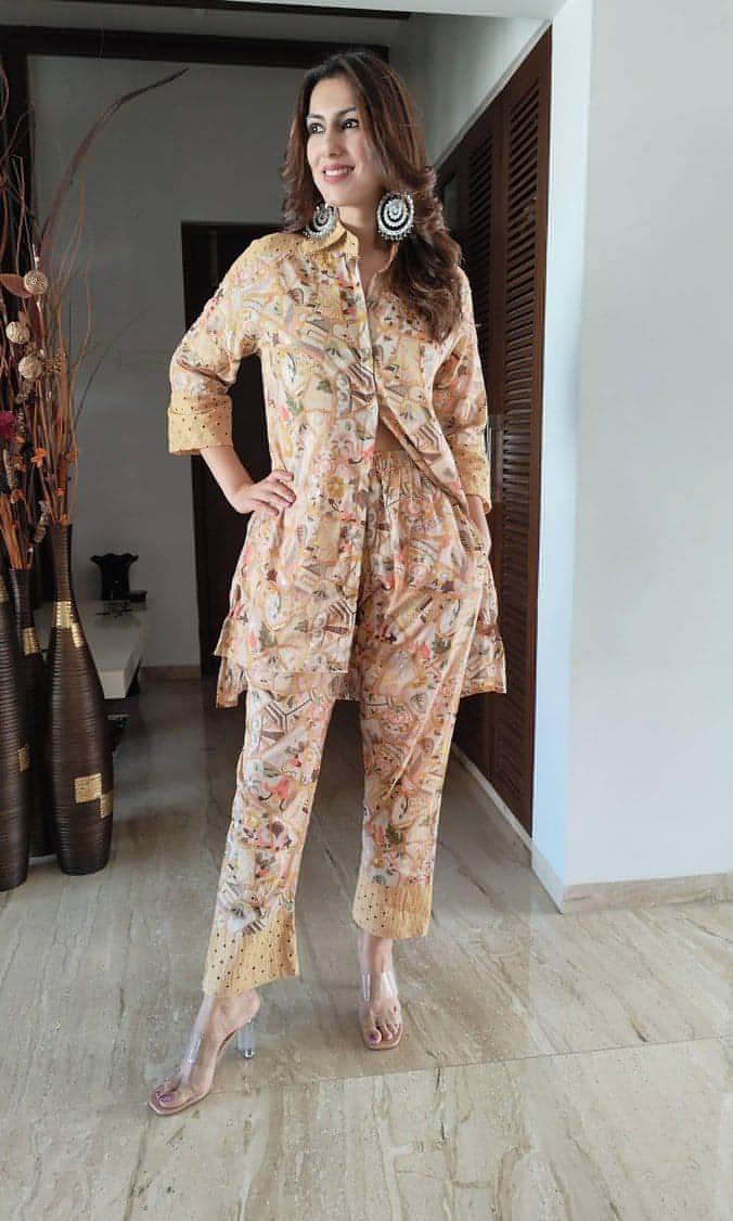 Mustard Cutwork Coord Set – Label DC