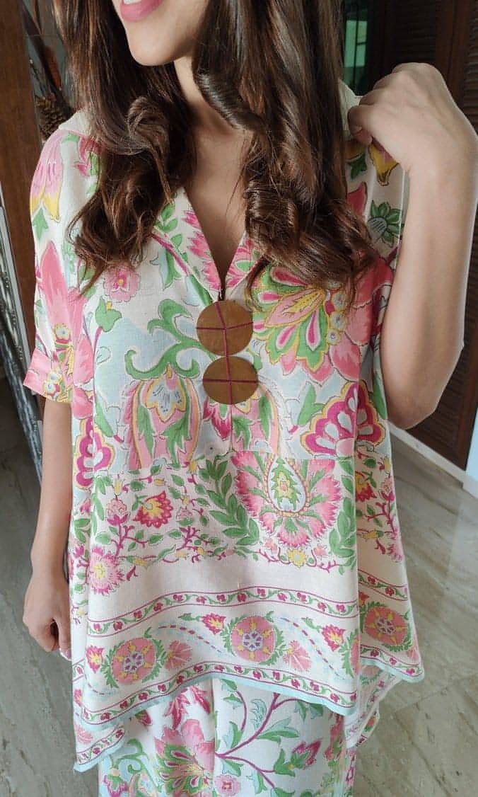 Pastel Kaftan Coord Set