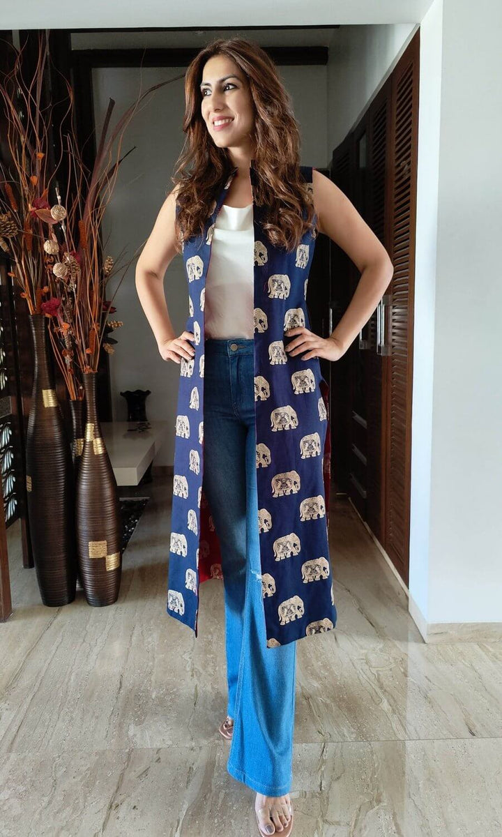 Red and Navy Blue Reversible Jacket – Label DC